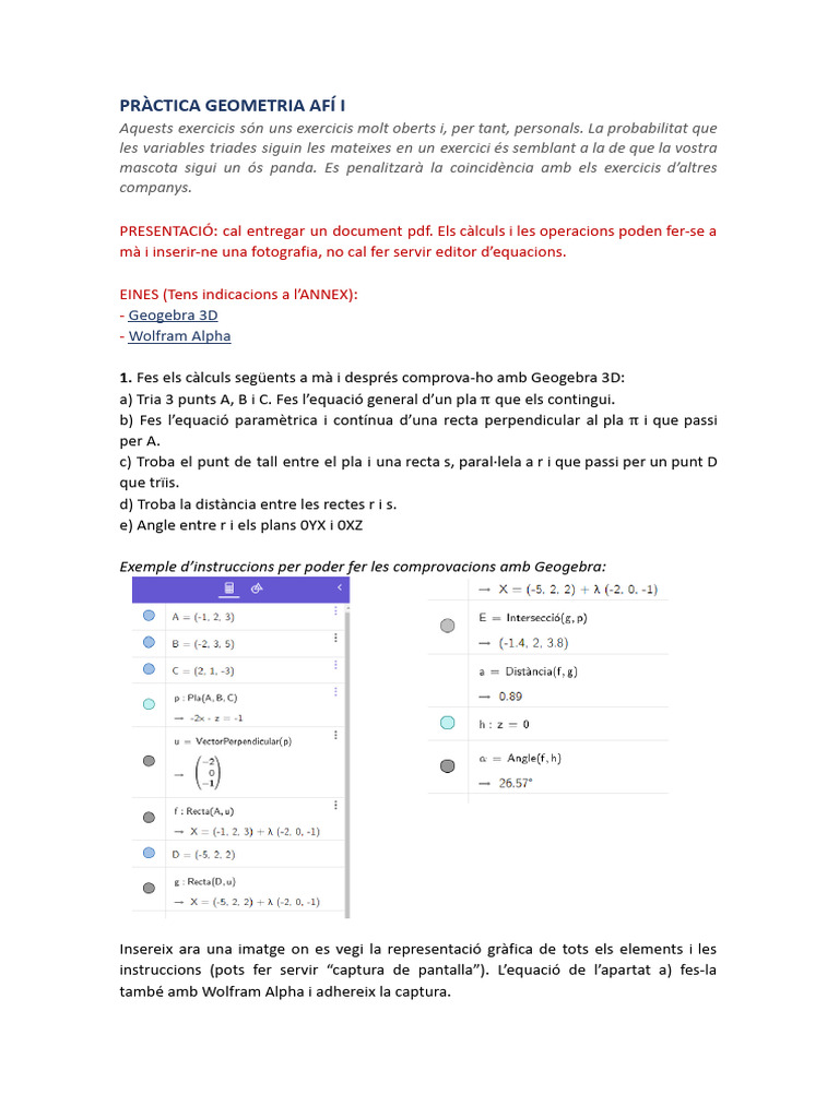 PRÀCTICA GEOGEBRA 3D I v2 | PDF