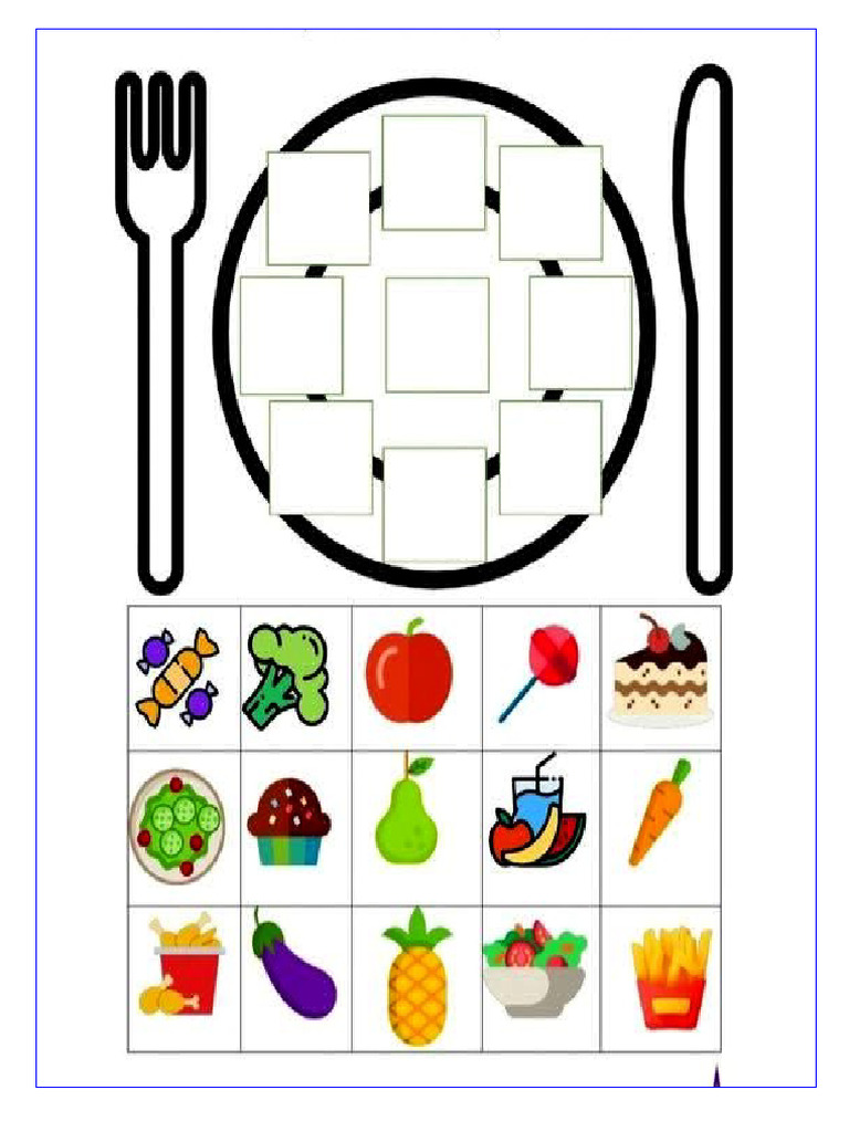 Cut and Paste Healthy Food | PDF