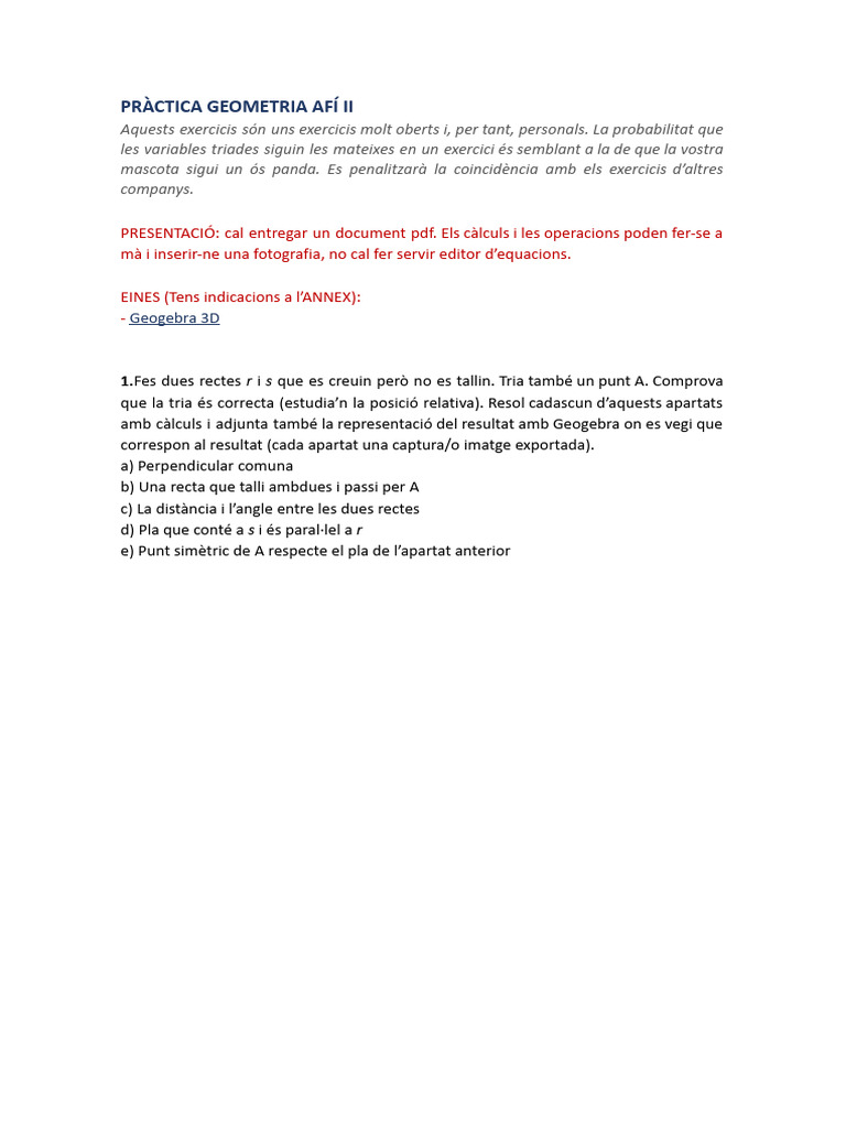Pràctica Geogebra 3d II v2.Docx | PDF