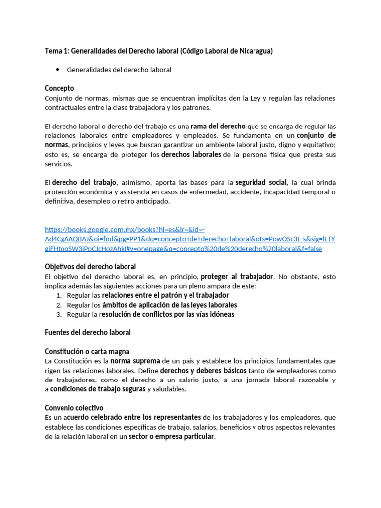 Tema 1 DERECHO LABORAL | PDF | Derecho laboral | Salario