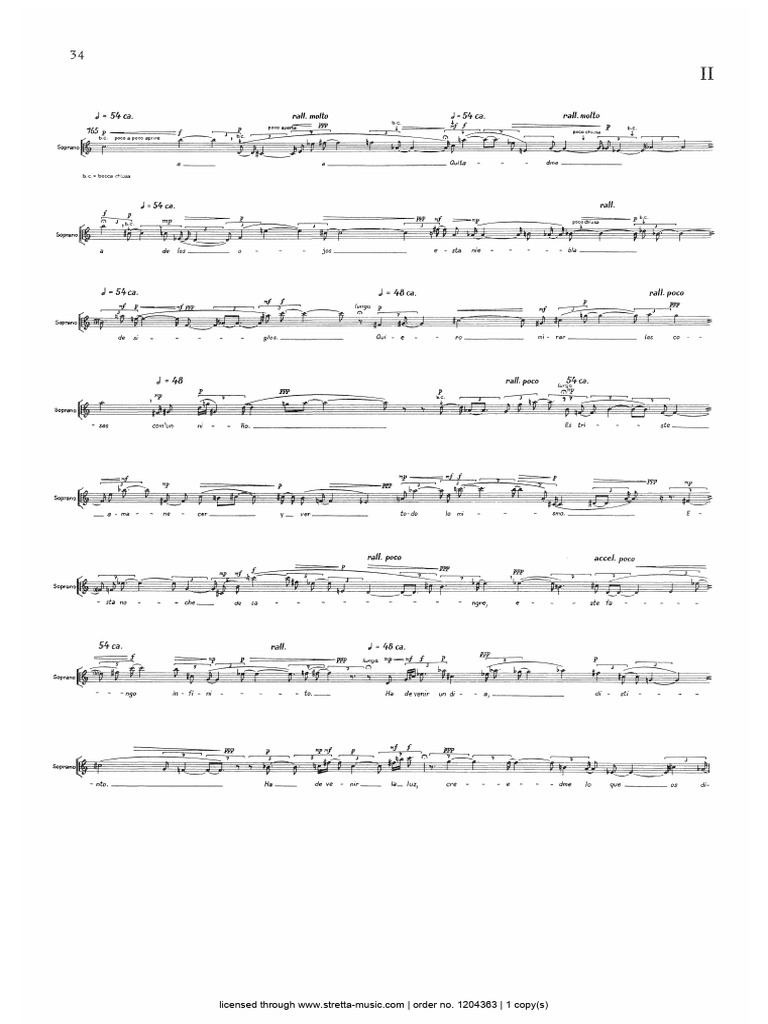 1962 Canti Di Vita e D'amore Sul..., II Djamila Boupacha For Soprano Solo. Score | PDF