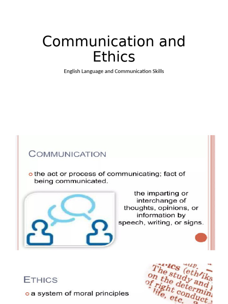 Communication and Ethics | PDF