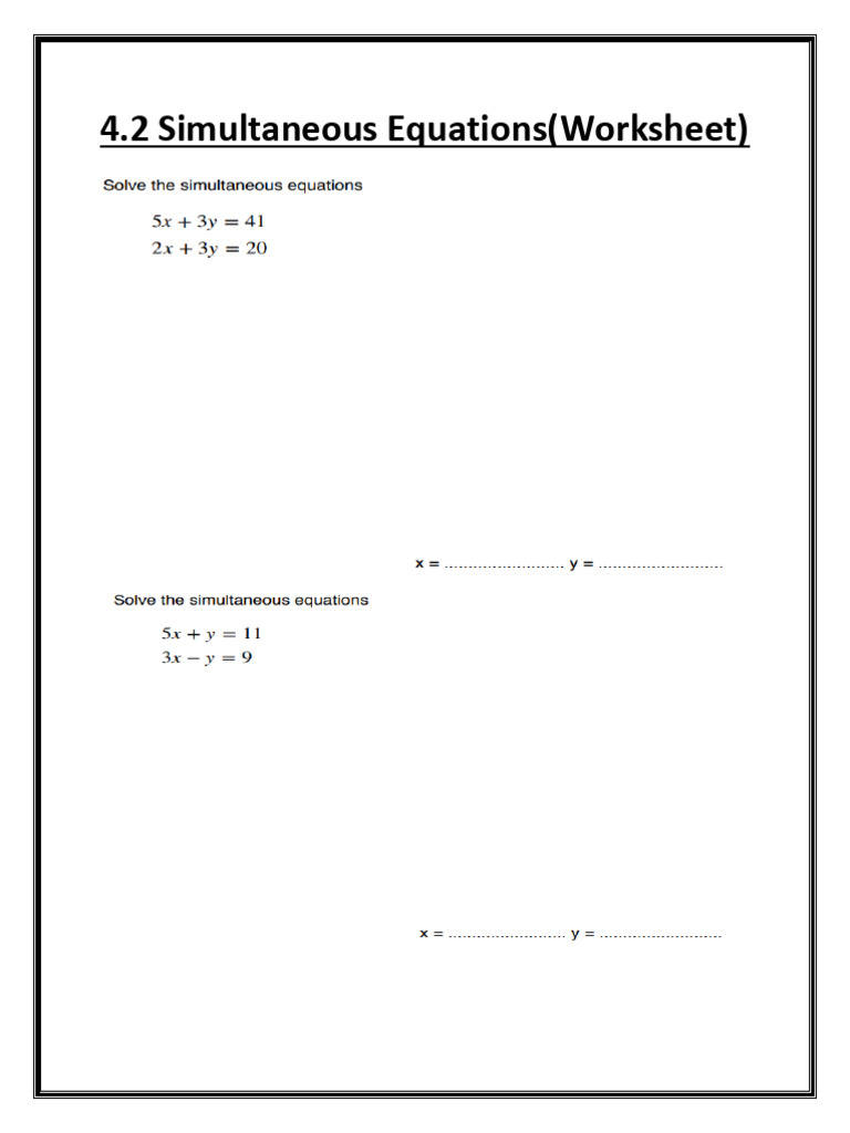 4.2 Simultaneous Equation | PDF