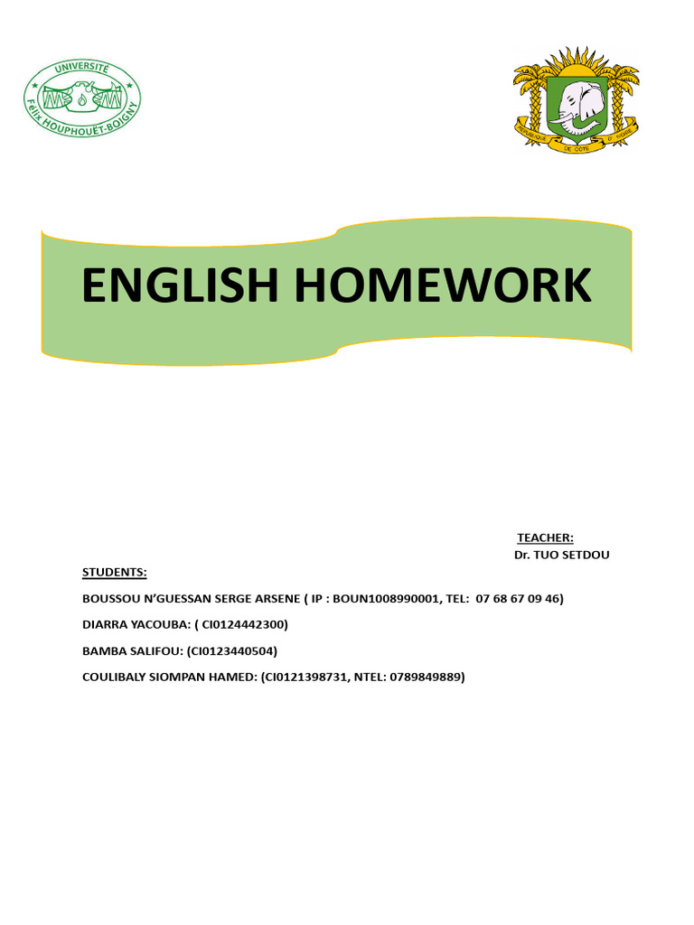 ENGLISH HOMEWORK | PDF