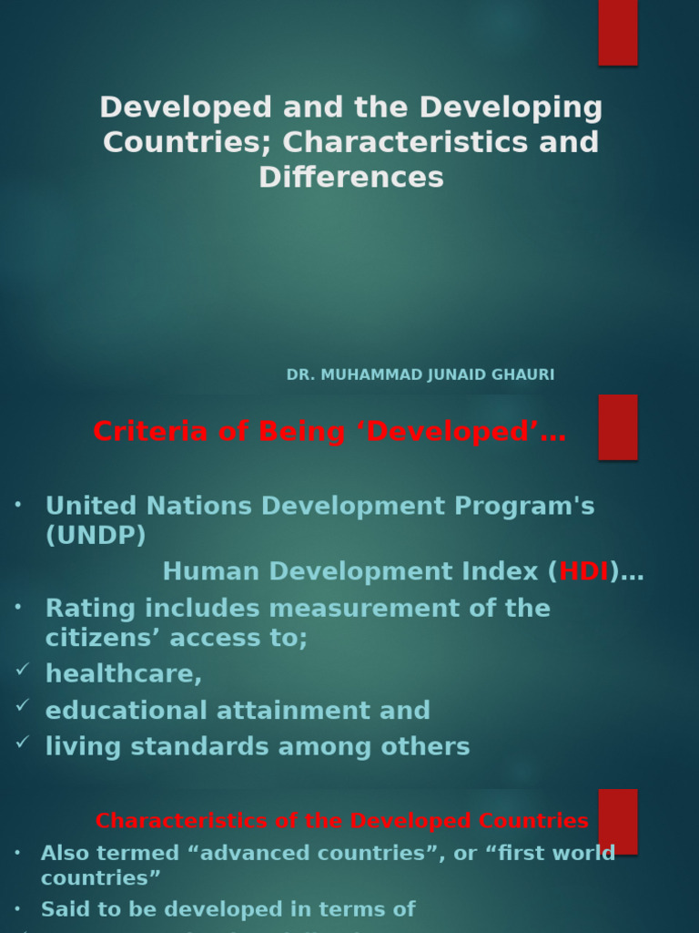 Developed vs. Developing Countries: Key Differences | PDF | Developing ...