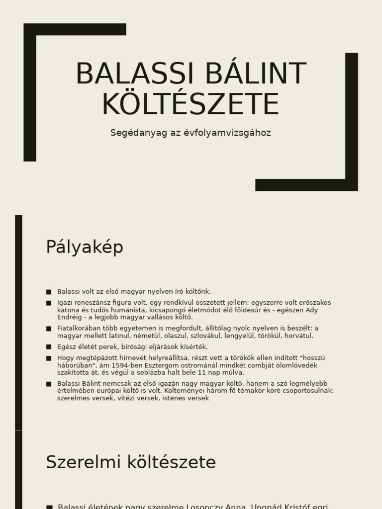 Balassi Bálint Boldogság Megtalálása A Költészetében | PDF