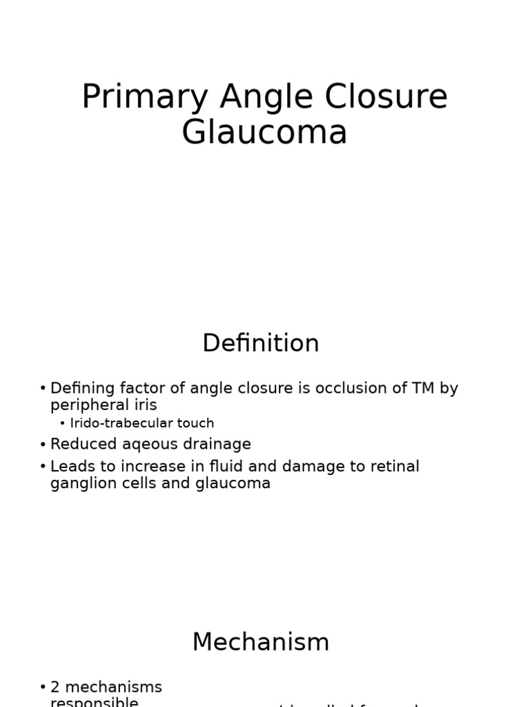 Angle Closure Glaucoma | PDF | Glaucoma | Medical Specialties