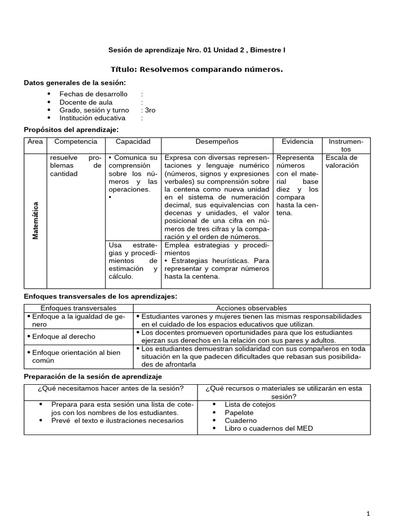 Sesiones 3ro Abril 2019 | PDF | Aprendizaje | Enseñando
