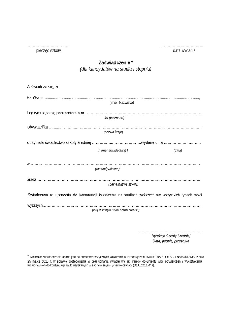 zaswiadczenie_wzor | PDF