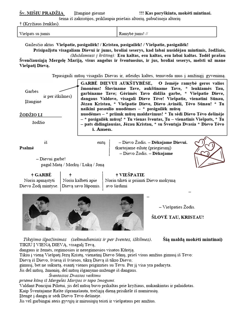 Sv. Misiu Eiga - Tekstas 6 | PDF