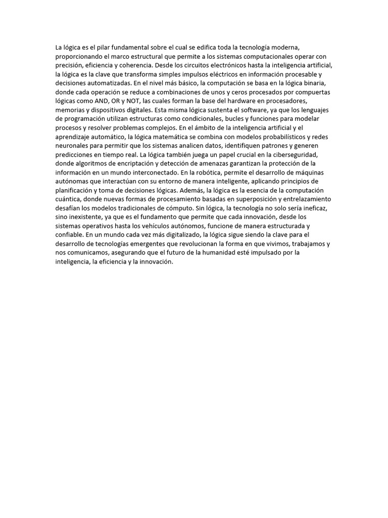 La Lógica Es El Pilar Fundamental Sobre El Cual Se Edifica Toda La ...