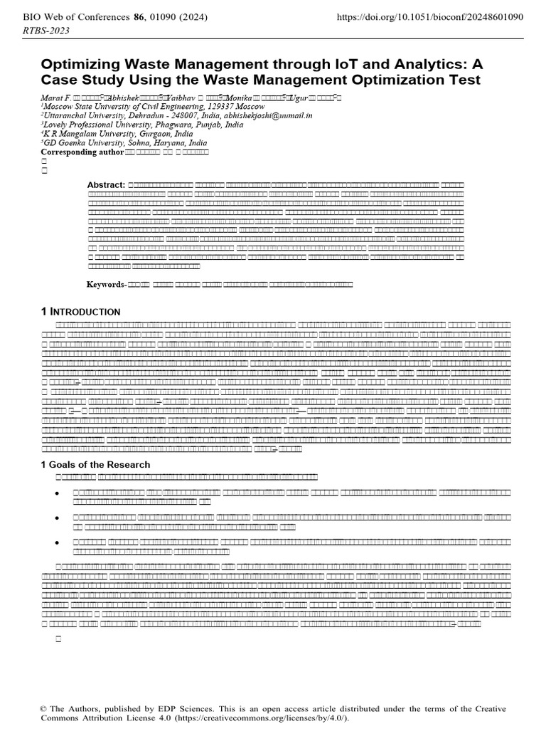 A Case Study Using The Waste Management Optimization Test | PDF ...