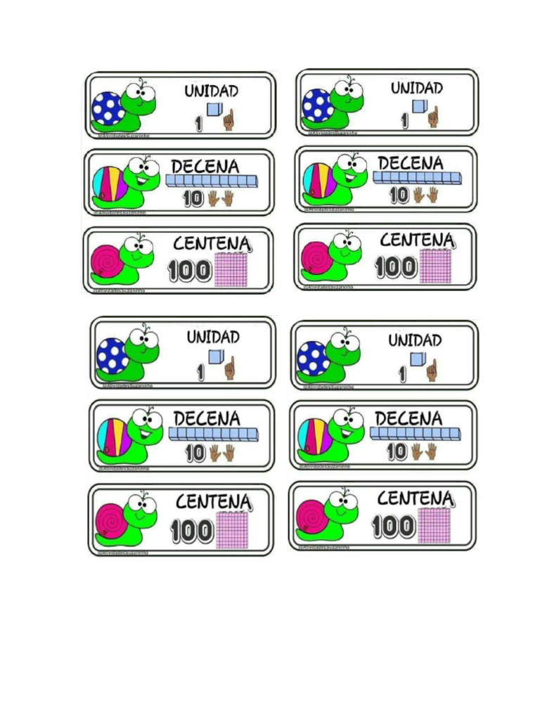 Tarjetas Valor Posicional | PDF