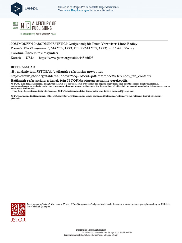 Badley Aestheticspostmodernparody 1983 Trb | PDF