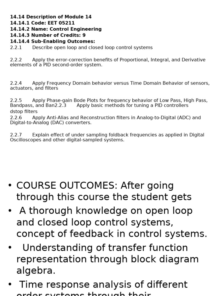 Control Engineering PPT 1 | PDF | Feedback | Control Theory