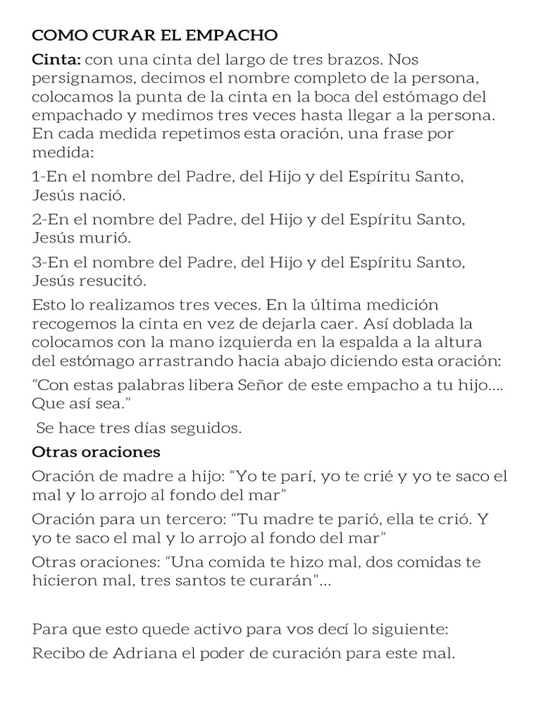 Como Curar El Empacho | PDF