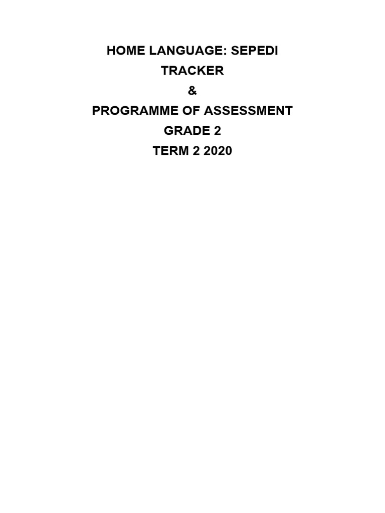 GR 2 Term 2 2020 HL Sepedi Tracker | PDF | Phonics | Psycholinguistics