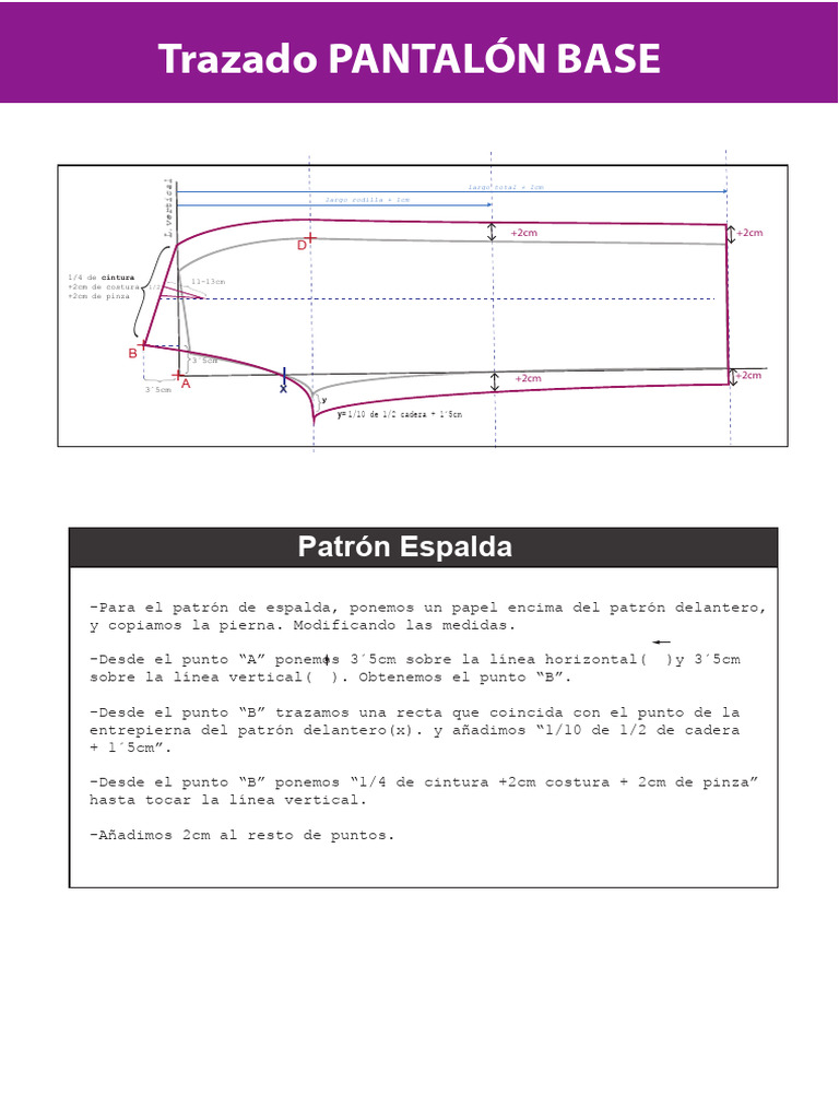 Trazado de Patrón para Pantalón Base | PDF