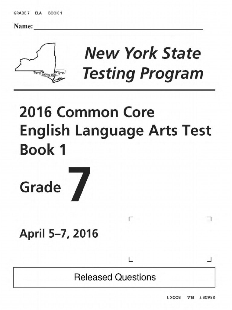 2016 ELA State Test Analysis | PDF | Multiple Choice | Research Methods
