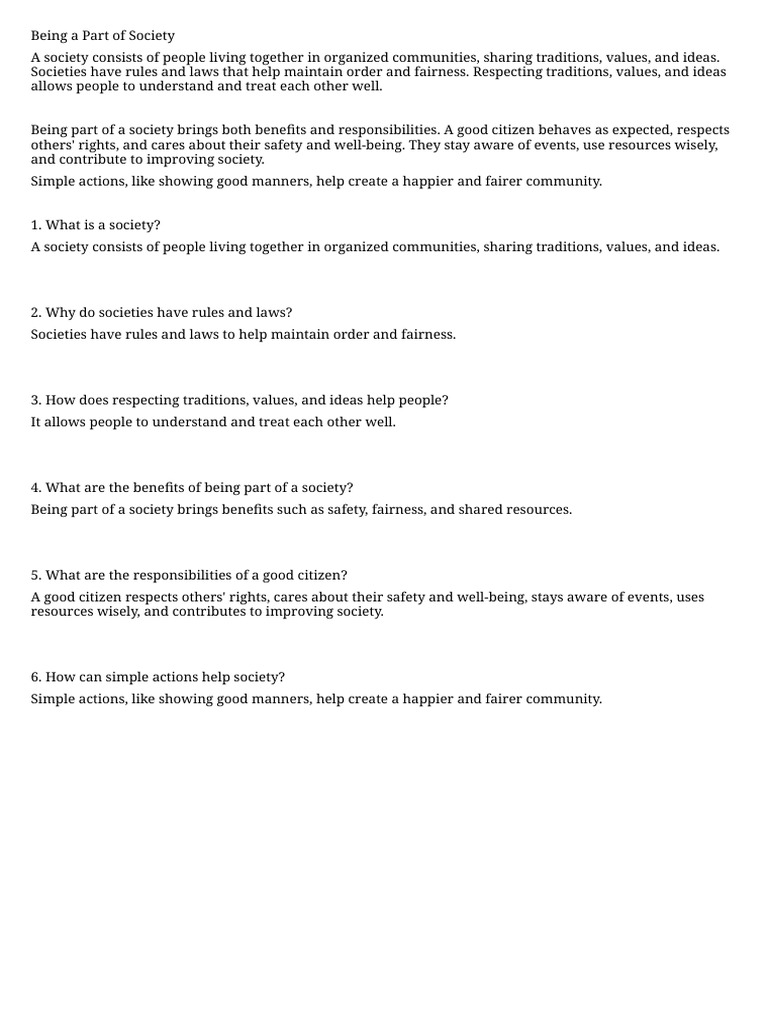 Understanding Society and Citizenship | PDF