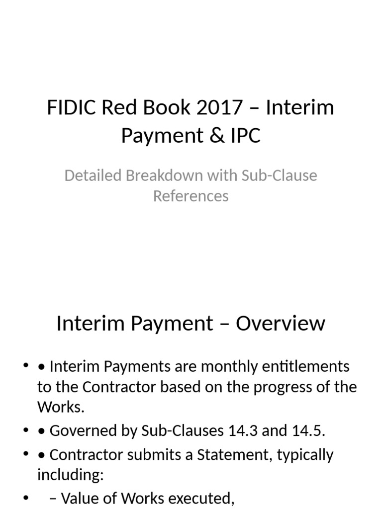 FIDIC IPC Process and Guidelines | PDF