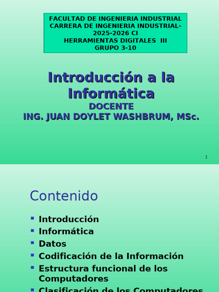 Introduccion a La Informatica | PDF | De entrada y salida | Hardware de la computadora