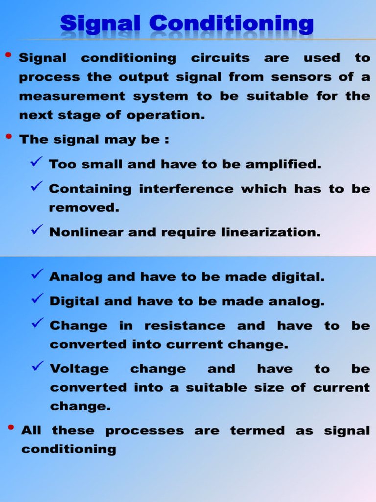 Lecture 1 (Signal Conditioning) | PDF