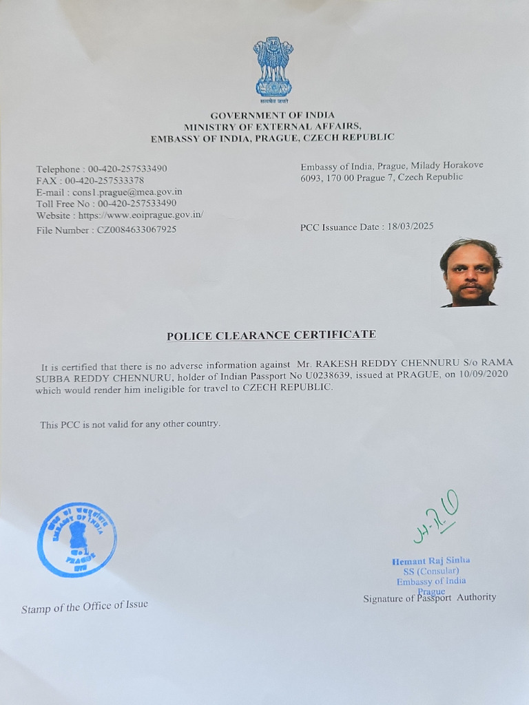 Police Clearance Certificate | PDF