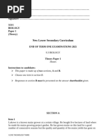 S.4 Biology Practice Paper 2025 | PDF | Seed | Plants