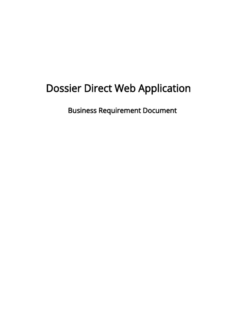 Dossier Direct Web Application Requirements | PDF | Login | Password