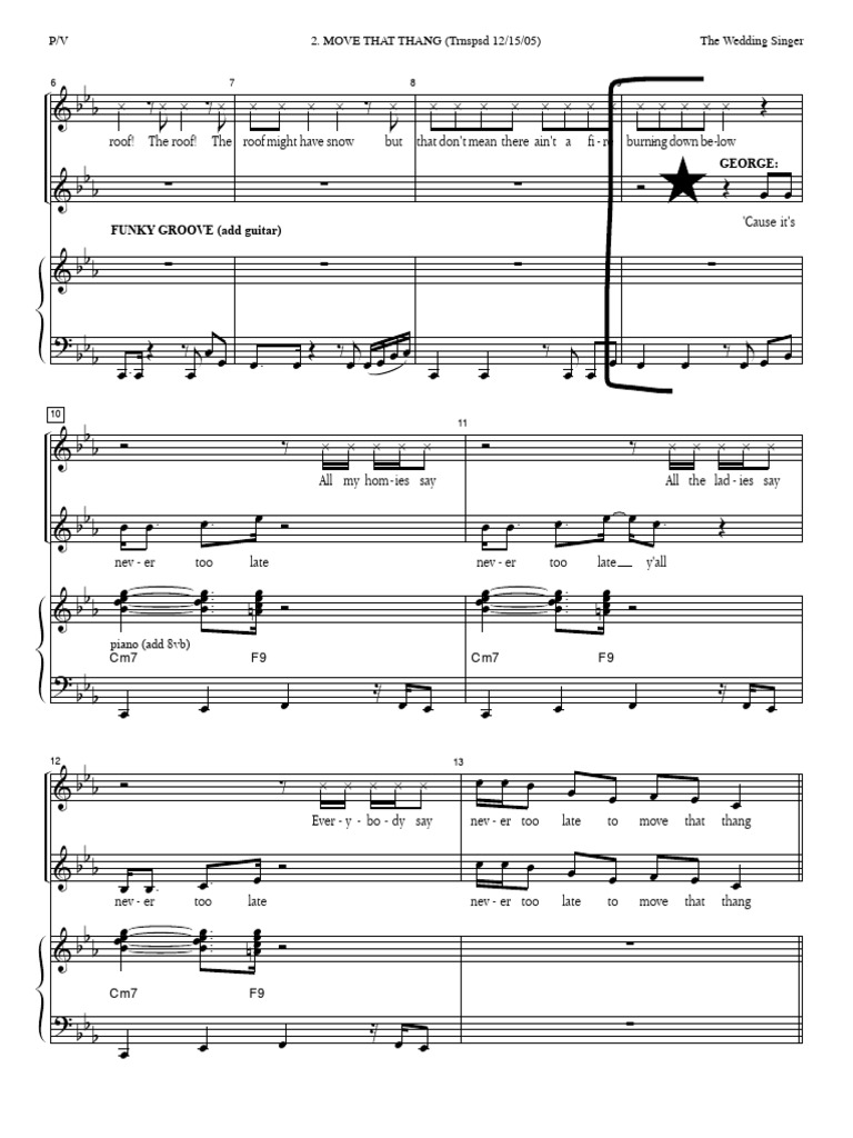 The Wedding Singer George Audition Cut | PDF