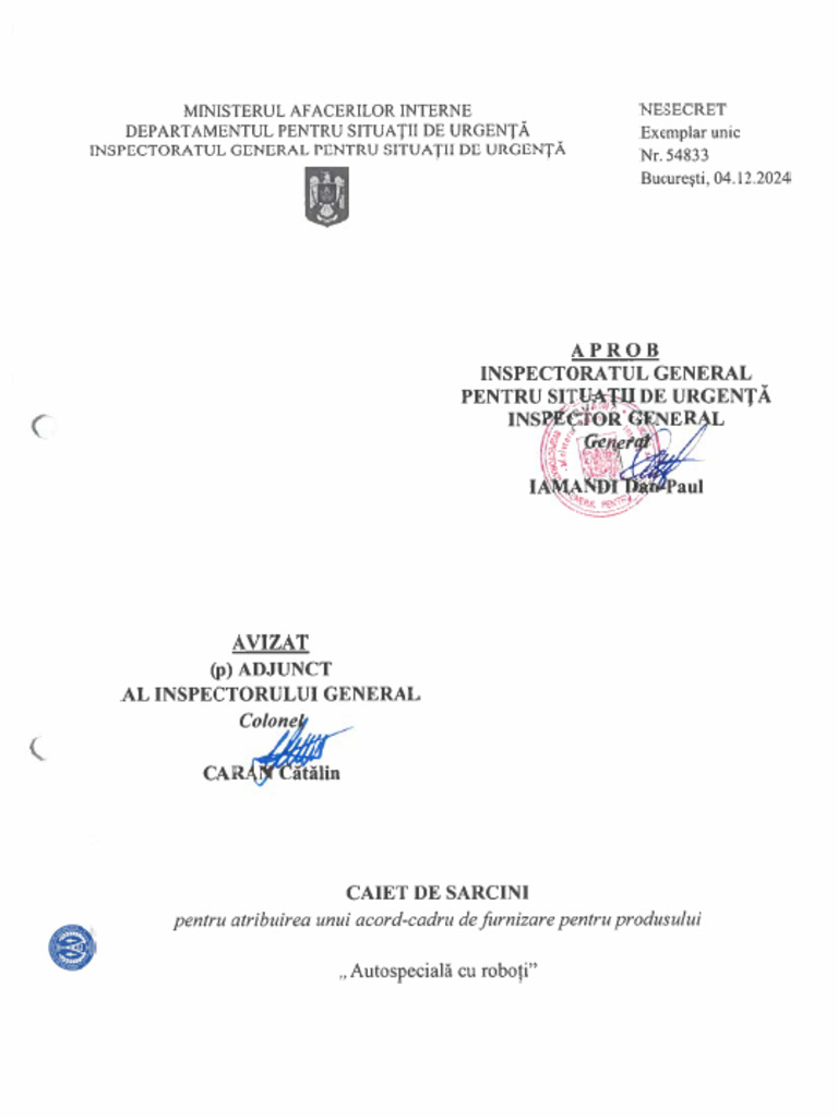 Caiet de Sarcini_semnat (1) | PDF