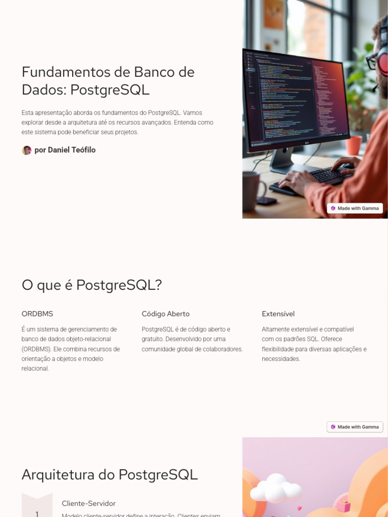Fundamentos de Banco de Dados PostgreSQL | PDF | Bancos de dados | Postgre SQL