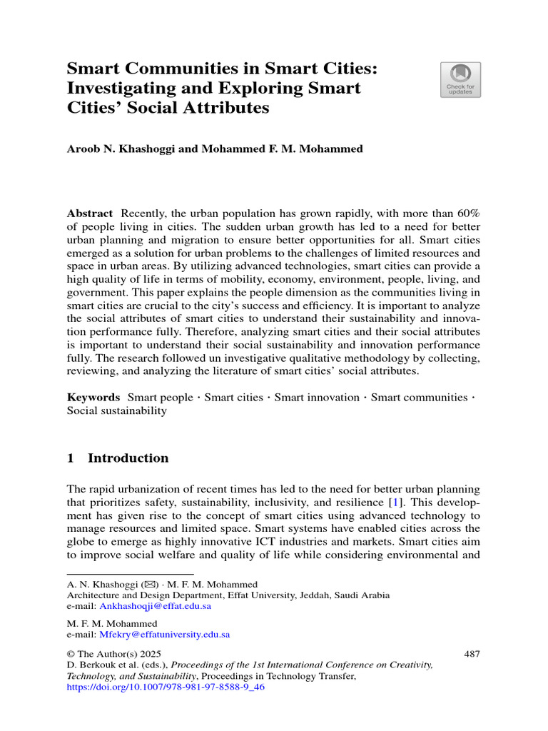 Smart Communities in Smart Cities Investigating An | PDF ...