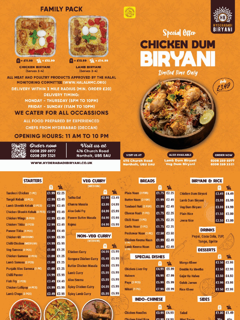 Hyderabadi Biryani Menu | PDF