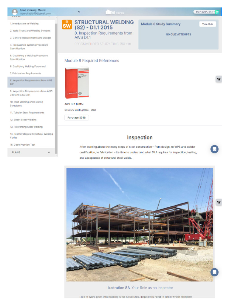 8. INSPECTION REQUIRMENTS FROM AWS D1.1 | PDF