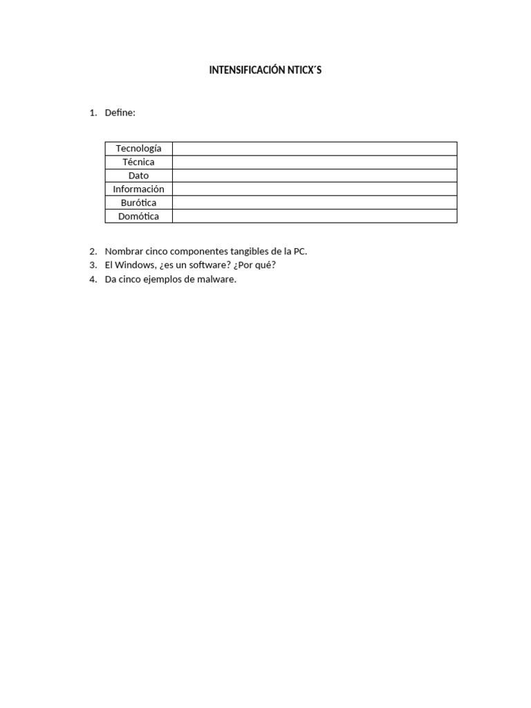 Intensificación Nticx | PDF