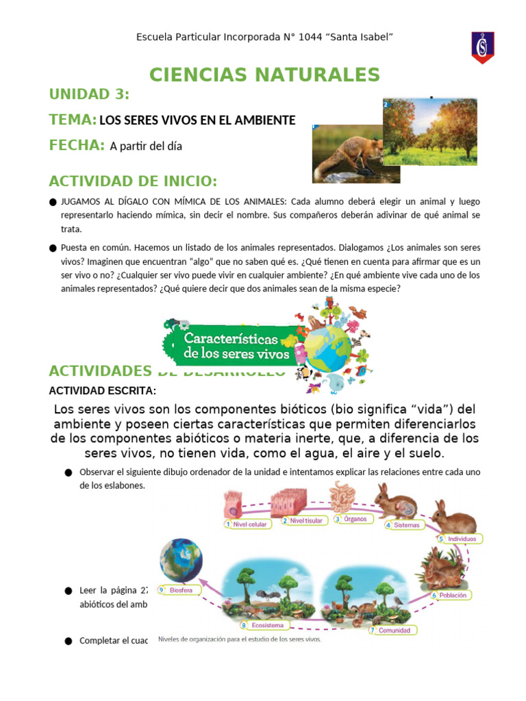 03 UNIDAD 2 - Los Seres Vivos en El Ambiente | PDF | Organismos | Red ...