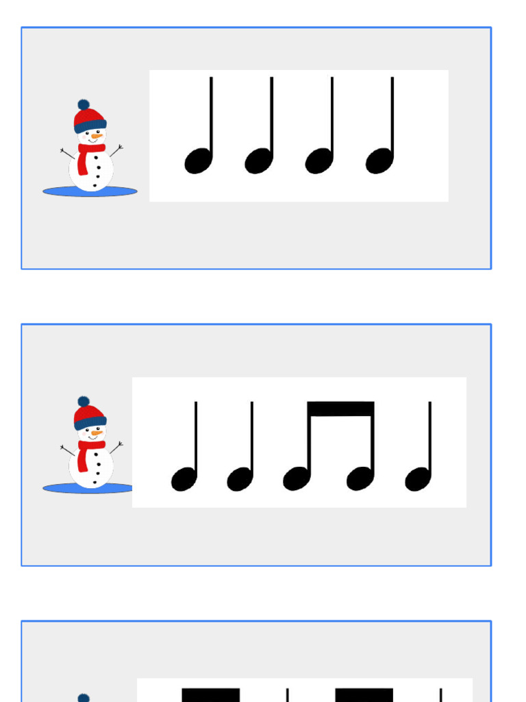 Snowman Rhythm Cards | PDF