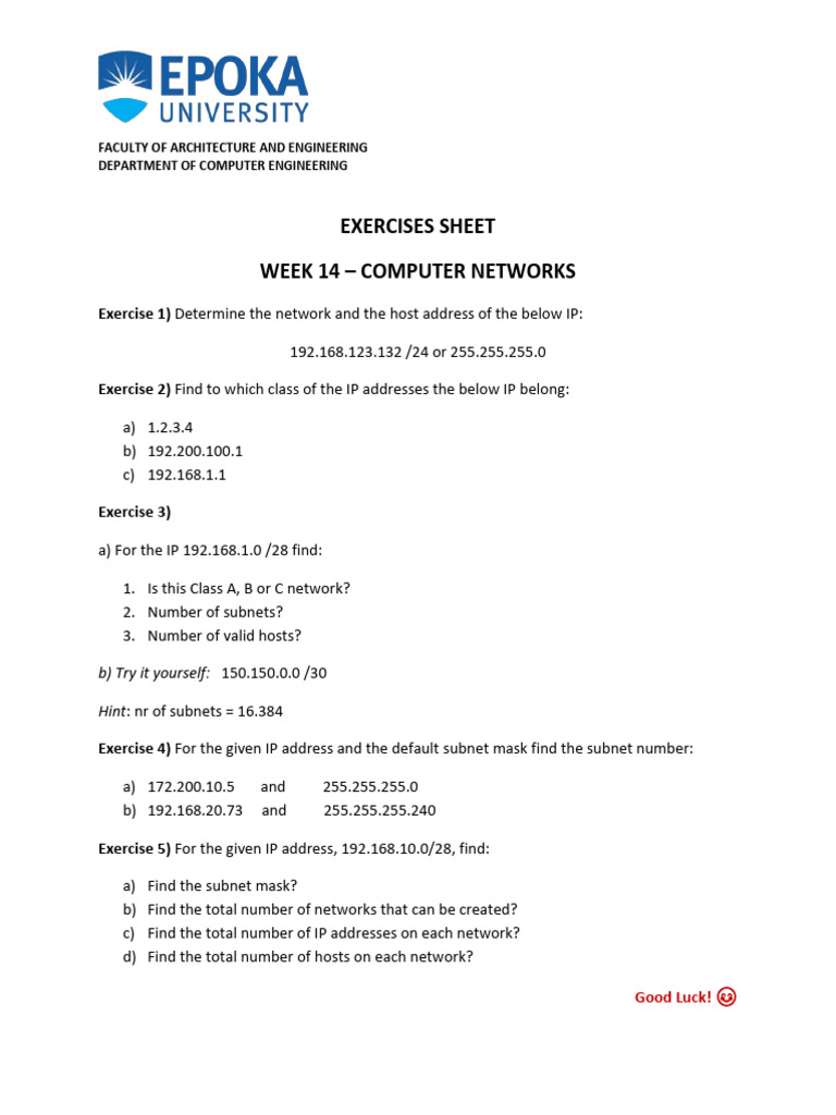 Week14 Exercises | PDF