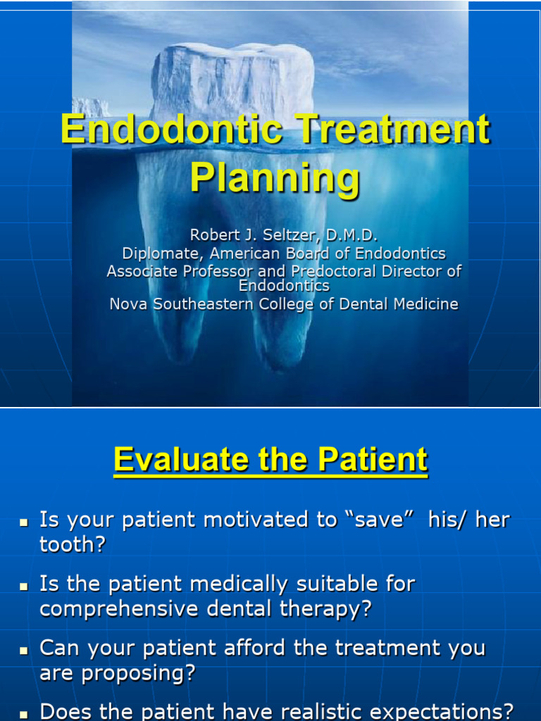 Endodontic Treatment Planning Guide | PDF | Medical Specialties ...