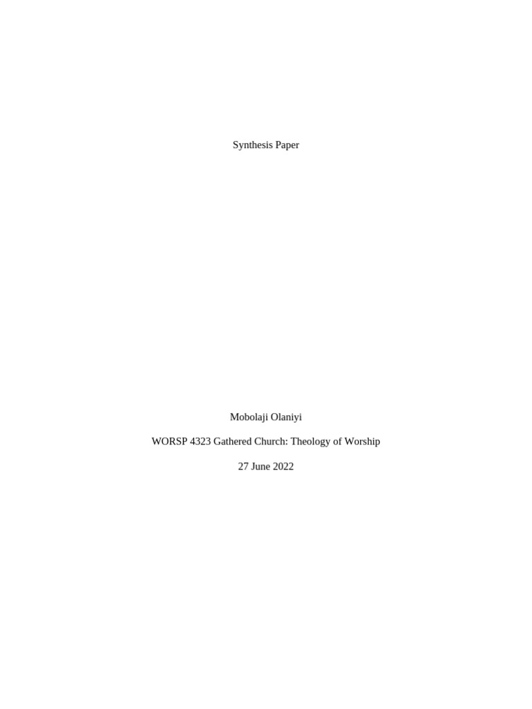 Synthesis Paper | PDF