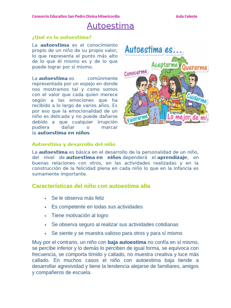 Autoestima Tema 3 | PDF
