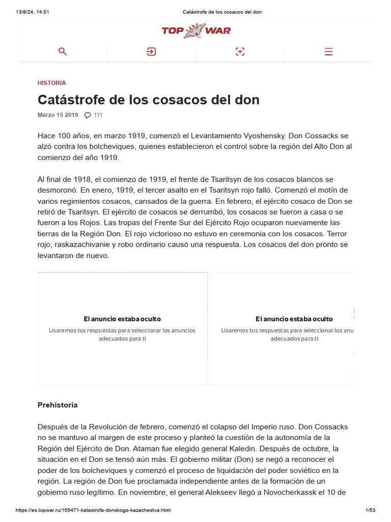 Catástrofe de Los Cosacos Del Don | PDF | Ejército Rojo | Militar