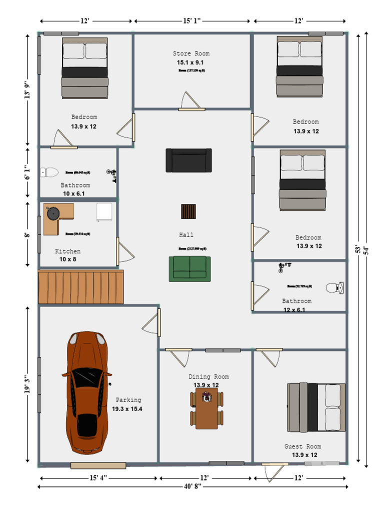 Room Dimensions and Areas Overview | PDF | Room | Home