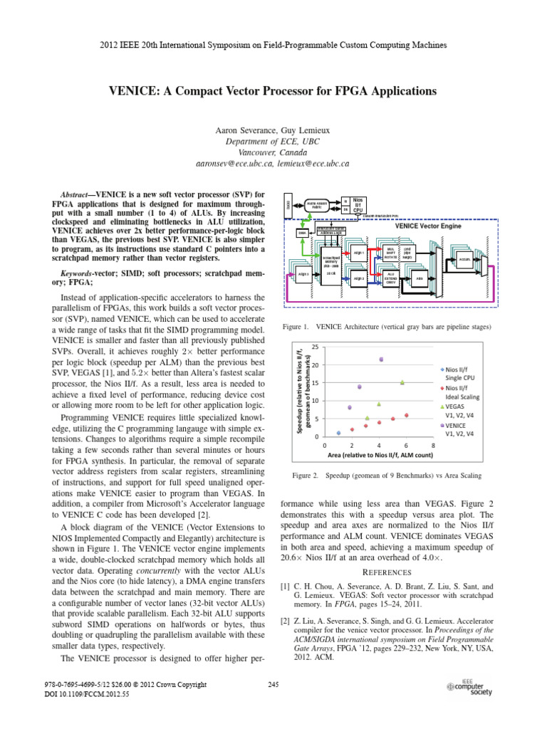 VENICE_A_Compact_Vector_Processor_for_FPGA_Applications | PDF | Central Processing Unit | Field ...