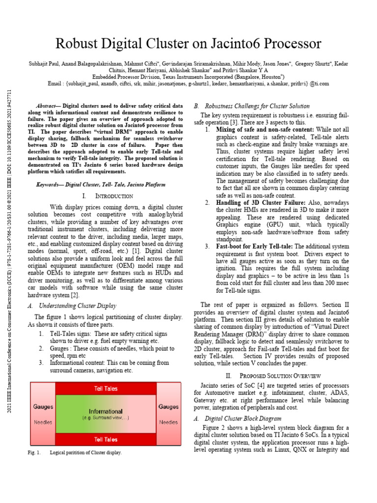 Robust Digital Cluster on Jacinto6 | PDF | Multi Core Processor ...