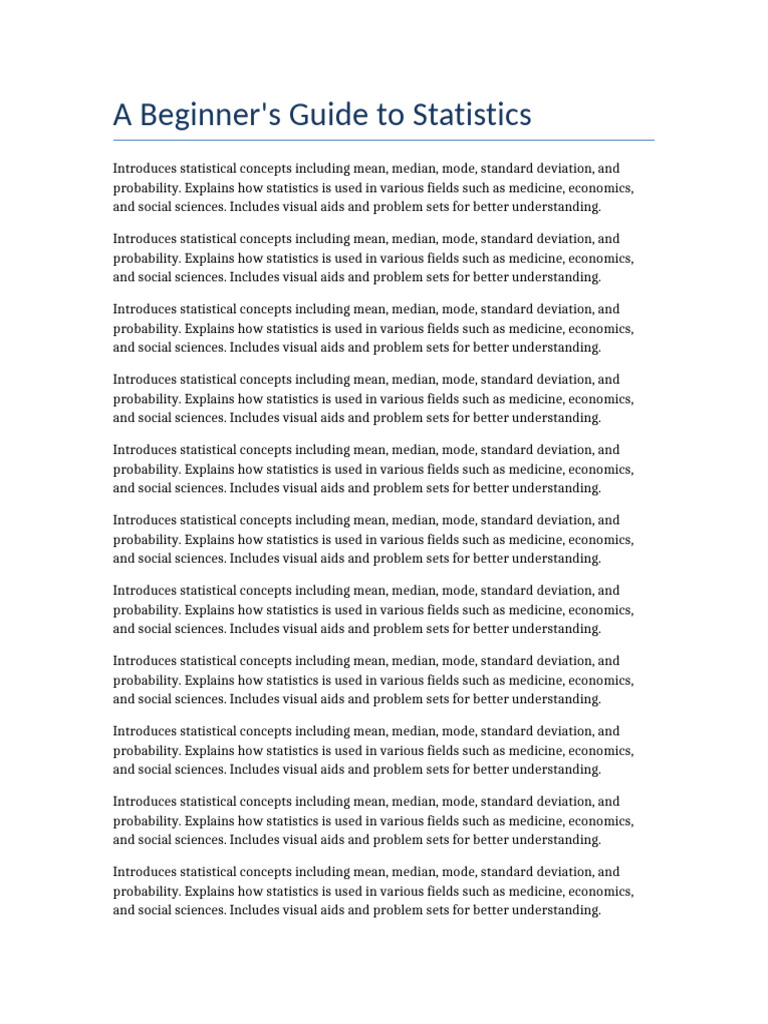 A_Beginner's_Guide_to_Statistics | PDF | Mode (Statistics) | Median