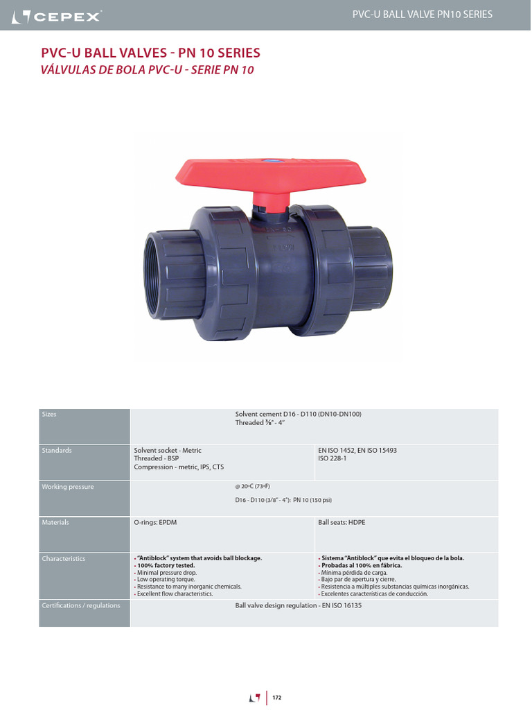 5 Cepex Ball Valves PN10 | PDF | Gases | Ingeniería Química