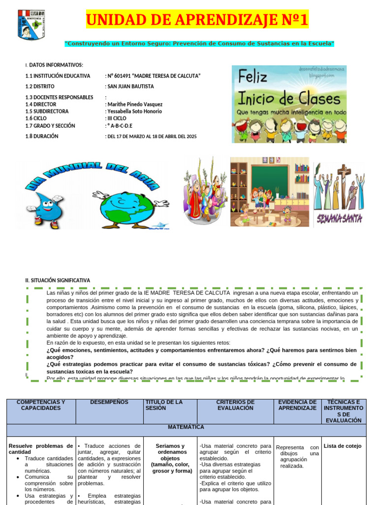 Unidad de Aprendizaje 1ro A B C D | PDF | Amor | Dibujo